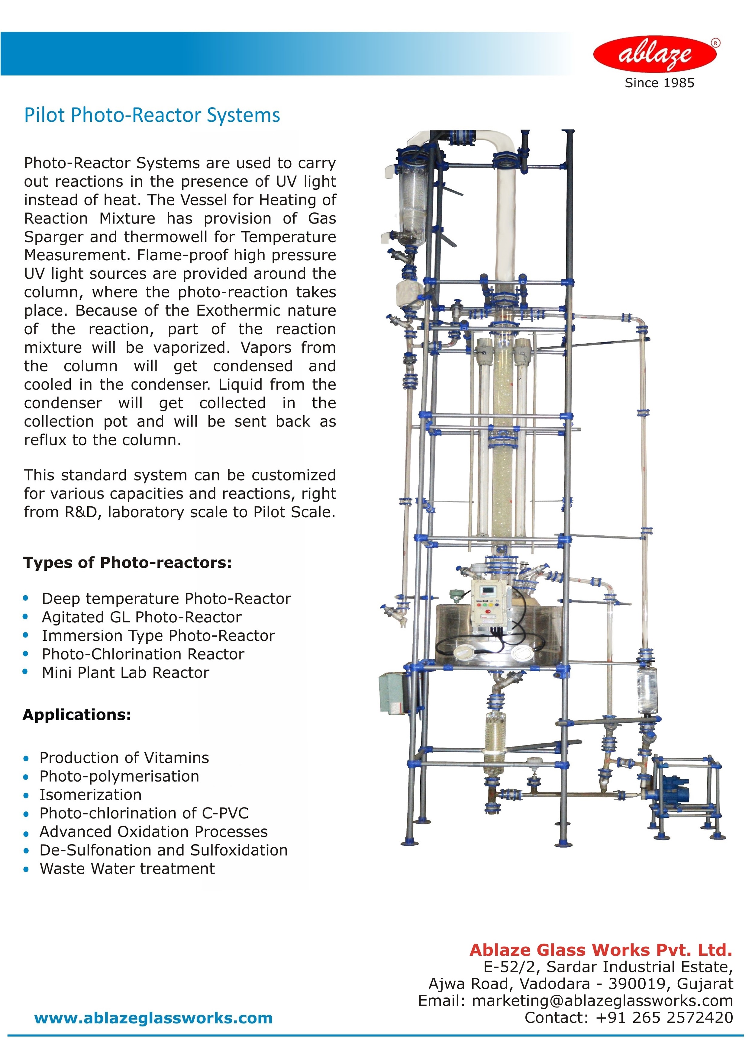 Literature | Ablaze Glass Works Products | Vadodara